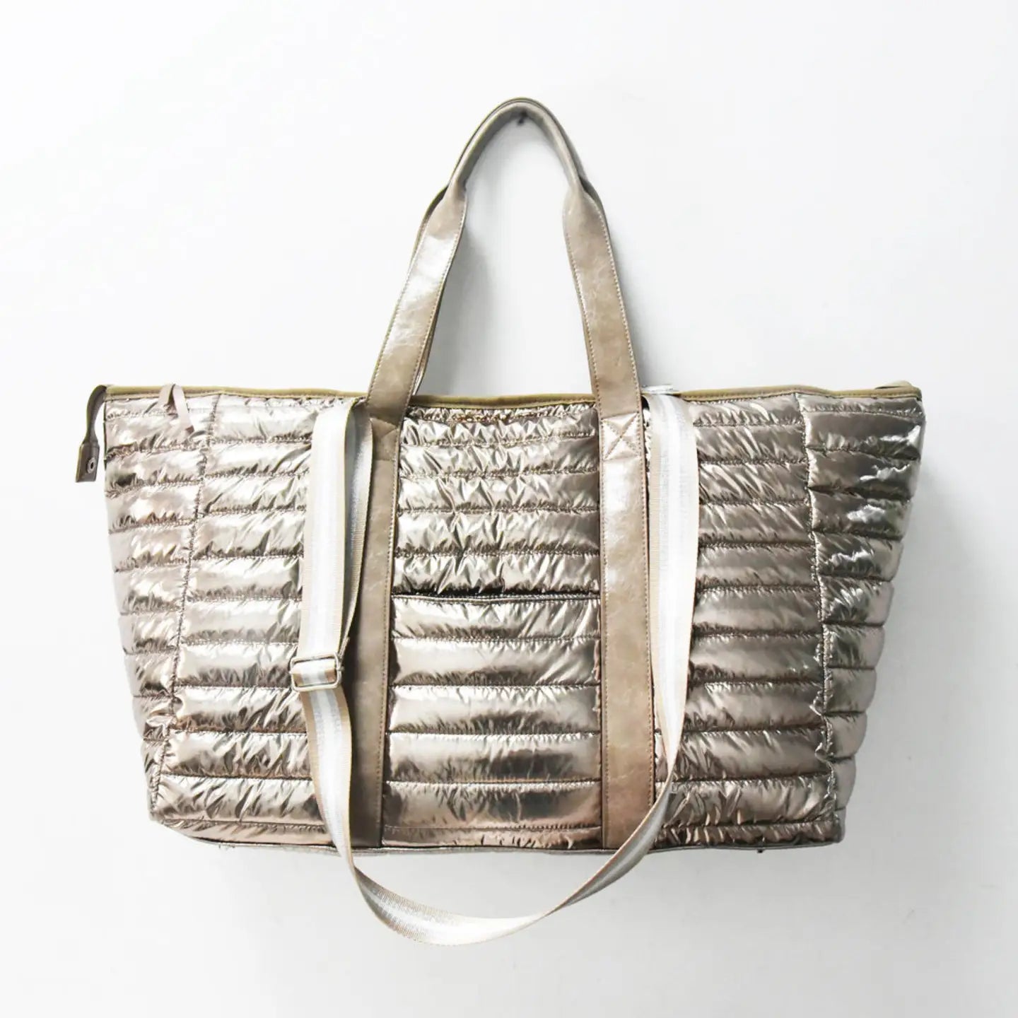 The Cassie Weekender Puffer Gold Metallic – Kiki's Decor & More